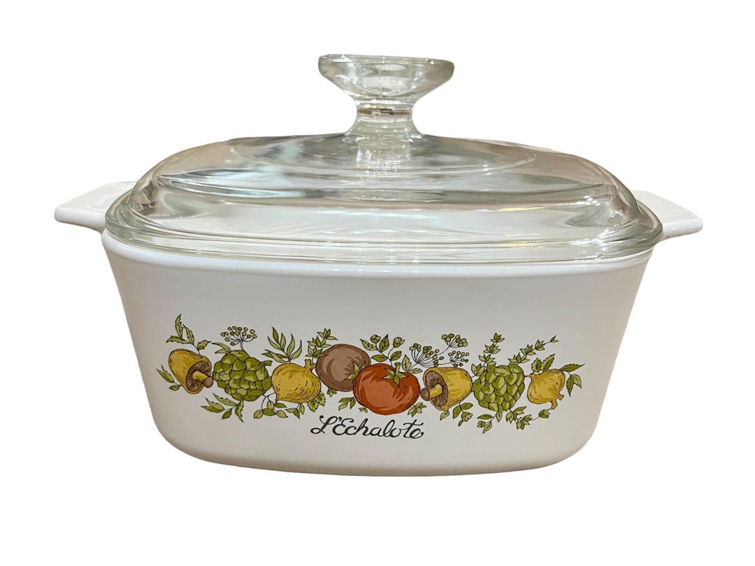 Corning Ware Pyrex Spice of Life “l’echalote” Square Casserole Pot A 1/ ...