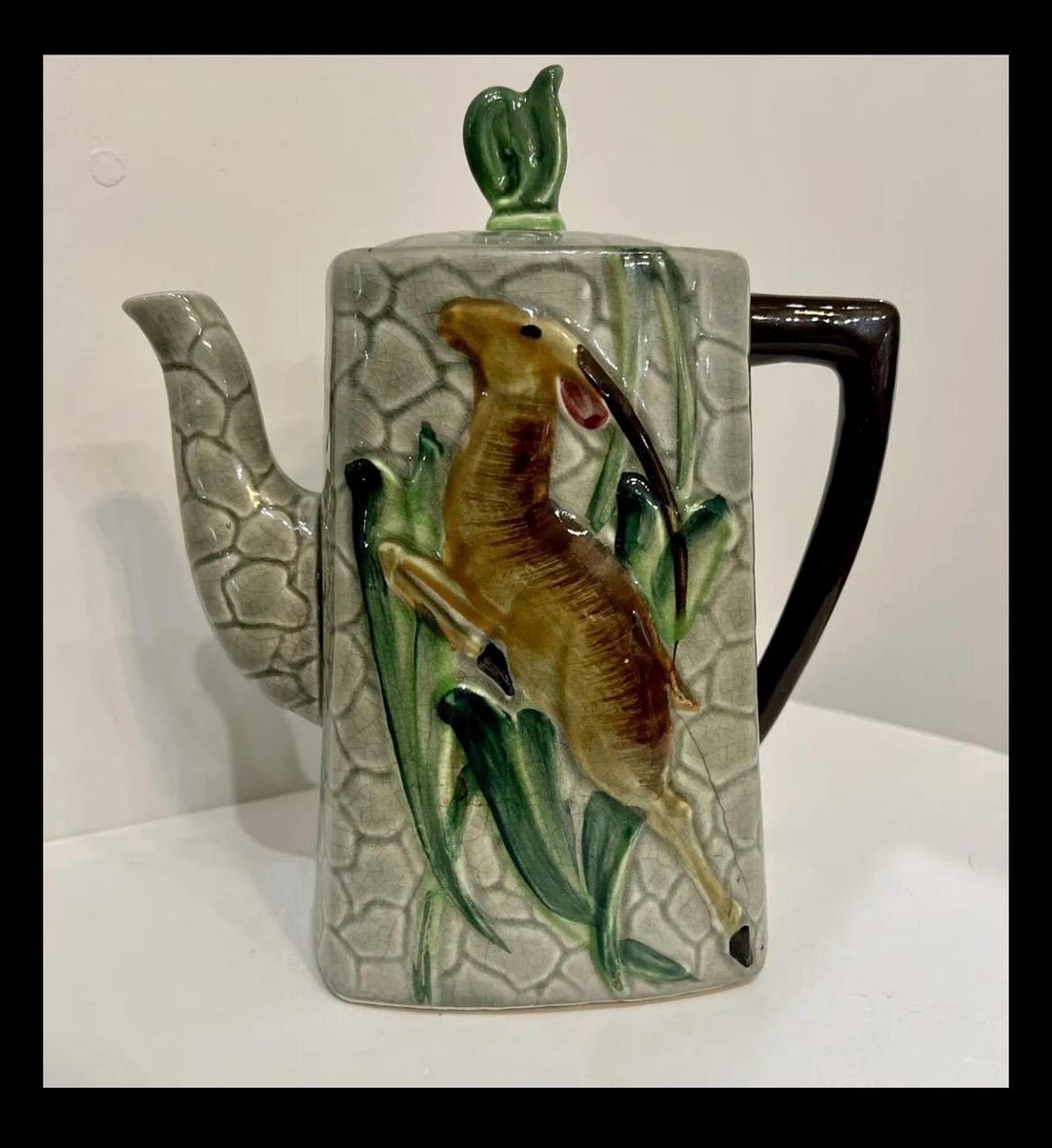 Art Deco Japanese Teapot With Leaping Gazelle | Pre-depression Tilso L ...