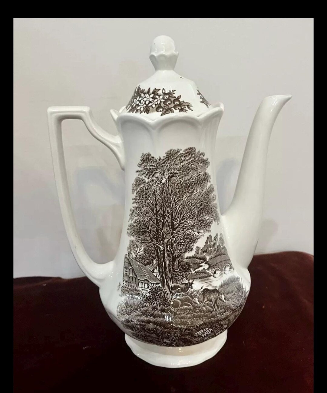 J & G Meakin Romantic England Coffee Pot – Brown Transferware Teapot ...
