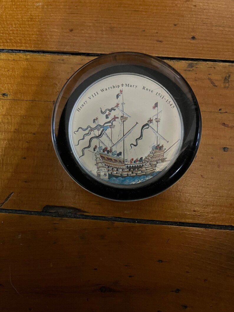 Vintage Nigel Pain Glass Paperweight Henry III Warship England 1900s - Etsy