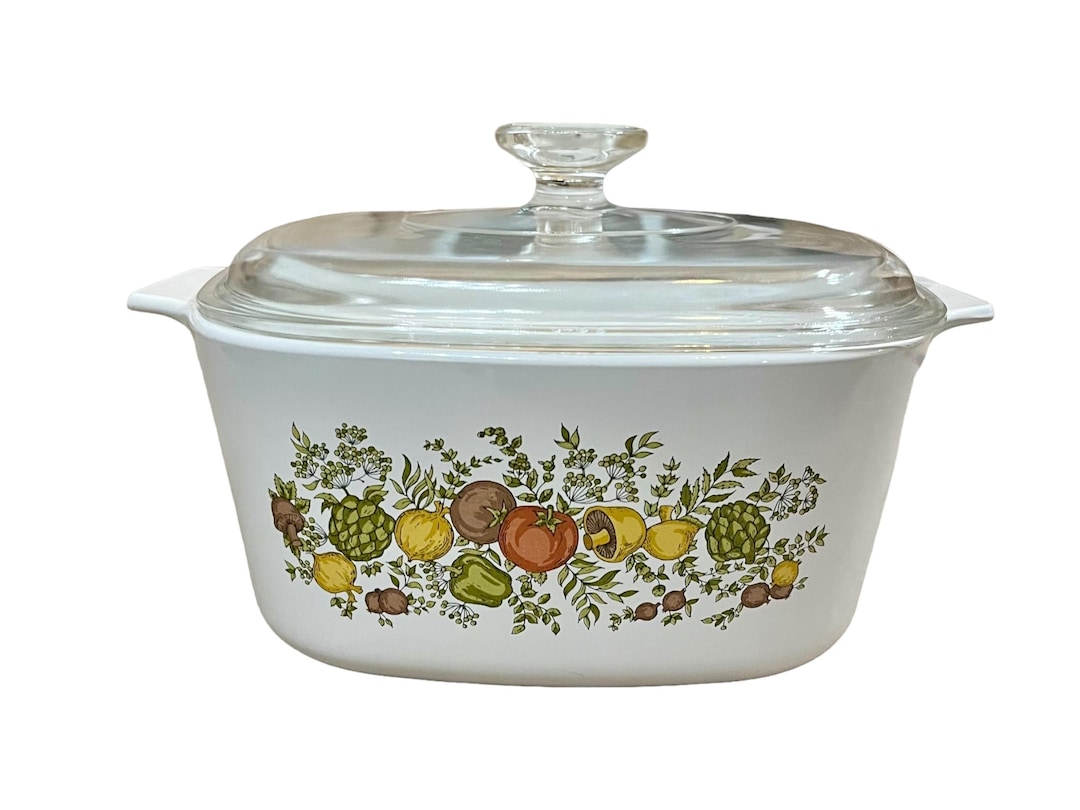Vintage Corningware Spice of Life A-3-B Casserole Dish With Pyrex A-9-C Lid, 3 Qt, 3 Liter ...