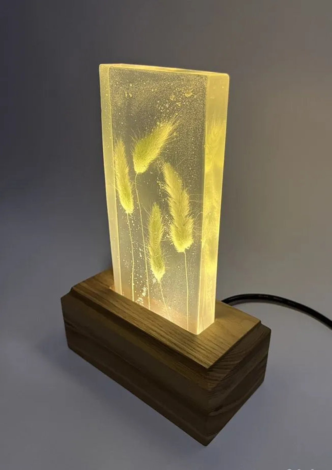 Table Night Light Made of Wood and Epoxy Resinunick Table Resin Tree ...