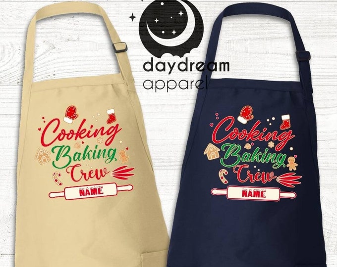 Custom Apron Gift, Cookie Crew Apron, Name Apron, Cook Squad Apron ...