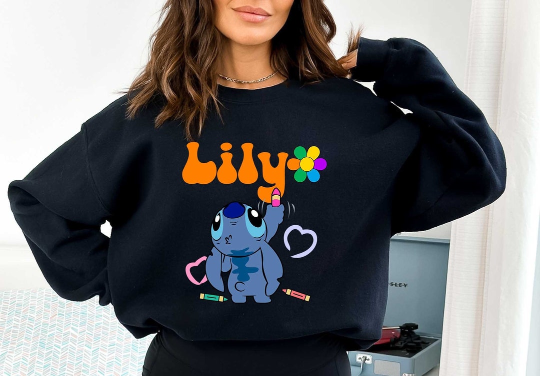 Custom Stitch Sweatshirt, Personalized School Tee, Stitch School T ...