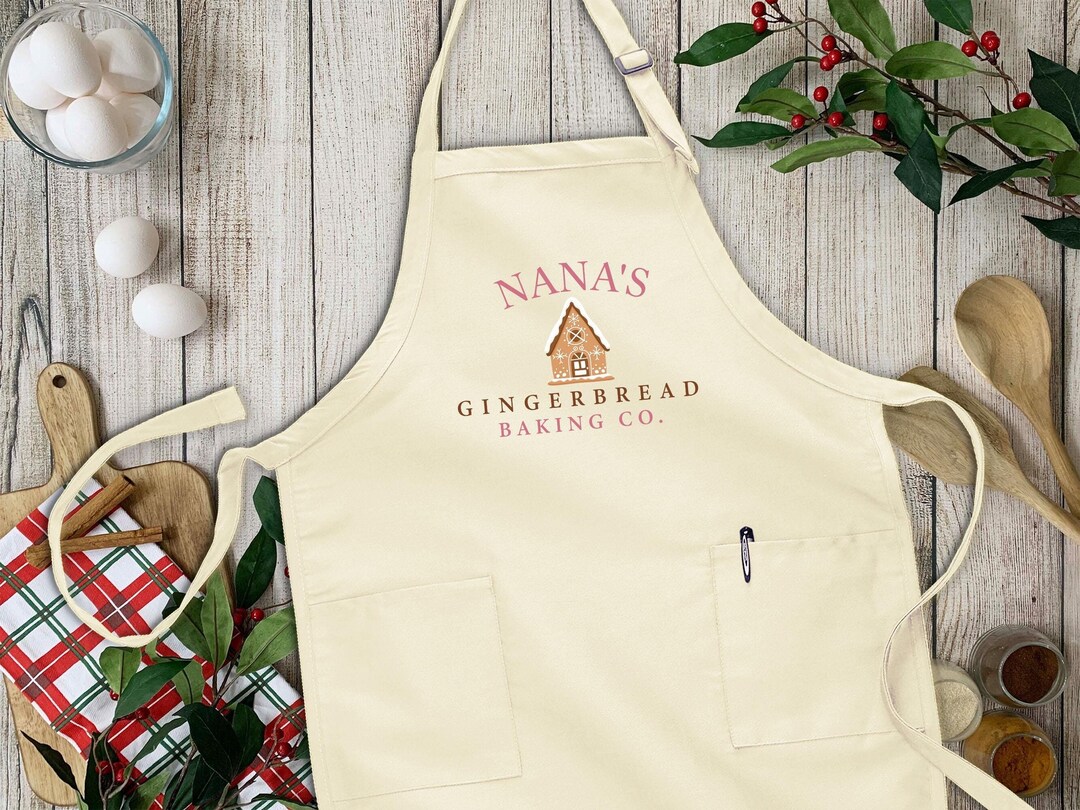 Custom Bakery Apron, Gingerbread Apron, Christmas Apron, Name Apron ...