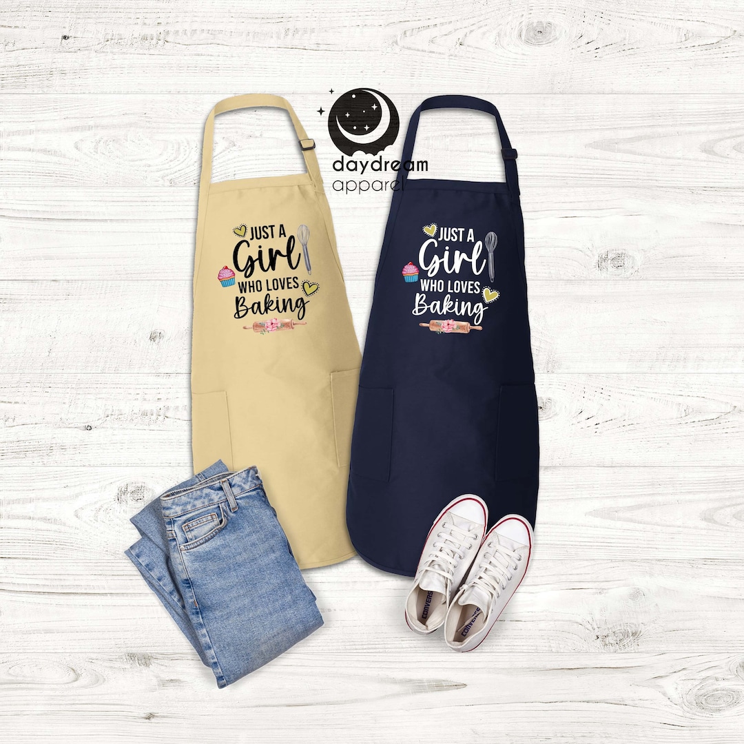 Just A Girl Who Loves Baking Apron, Apron for Girls, Funny Kitchen ...