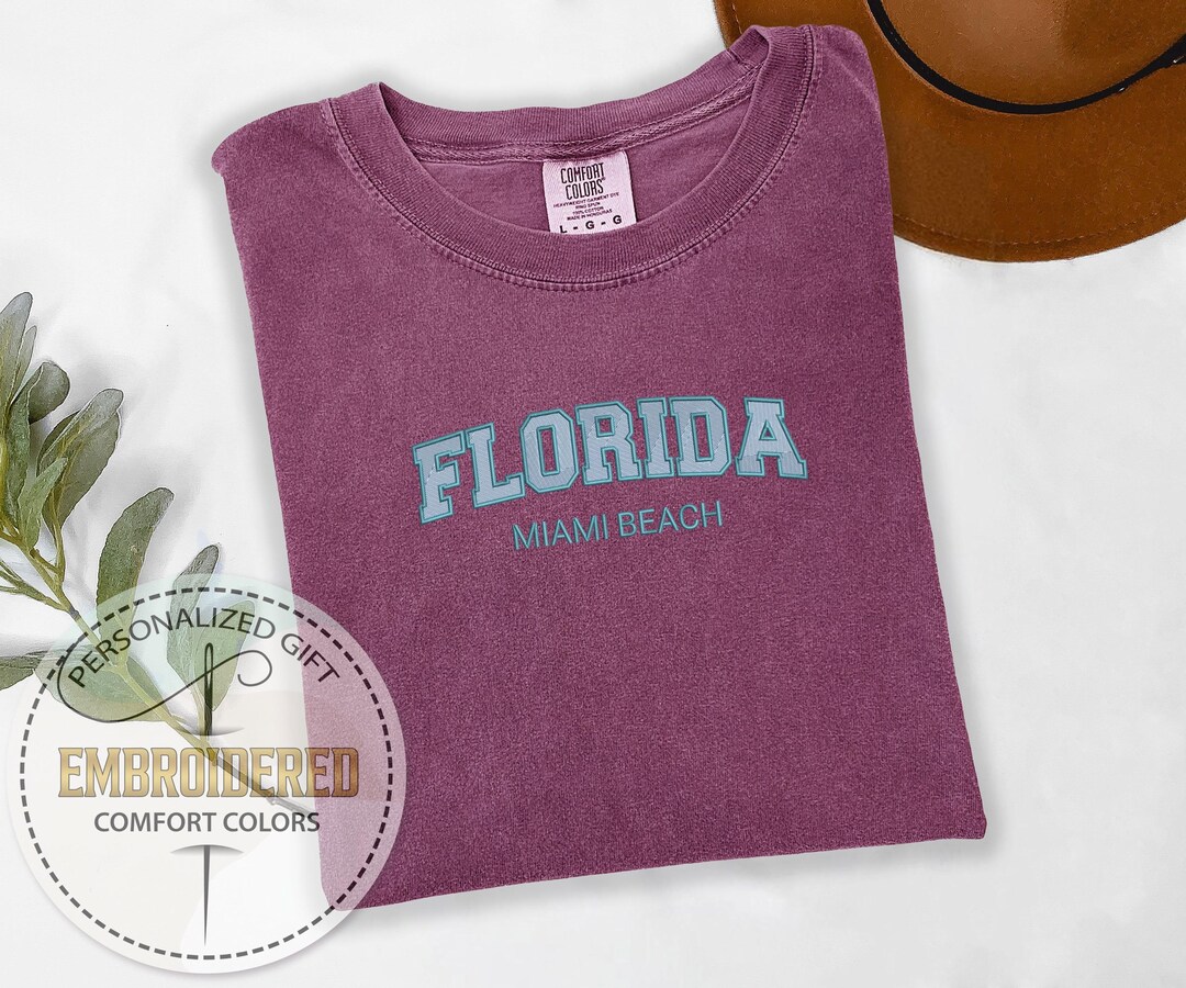 Custom College Letter Tee, Embroidered Travel Memory Shirt, Comfort ...