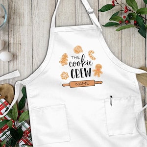 Custom Apron Gift, Cookie Crew Apron, Name Apron, Cook Squad Apron ...