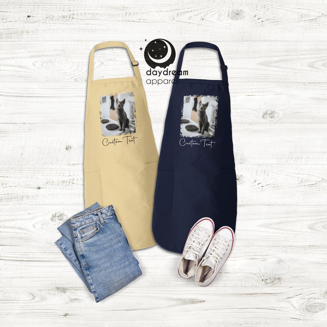 Personalized Cooking Apron, Gift for Chef Mom, Cat Mother Custom Apron ...