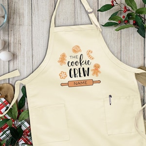 Custom Apron Gift, Cookie Crew Apron, Name Apron, Cook Squad Apron ...