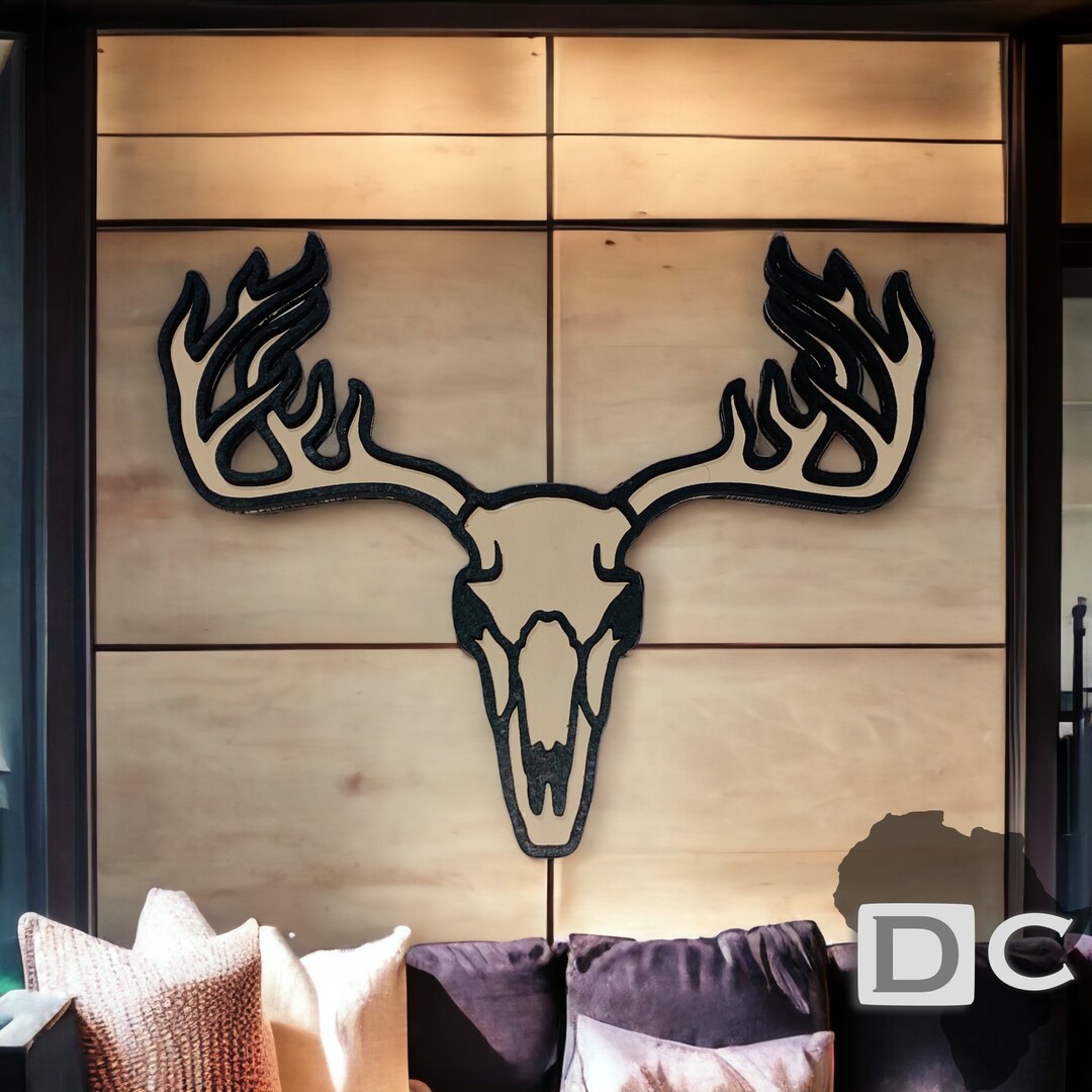 Deer Scull Wall Art Laser Cutting File Key Chain - Etsy