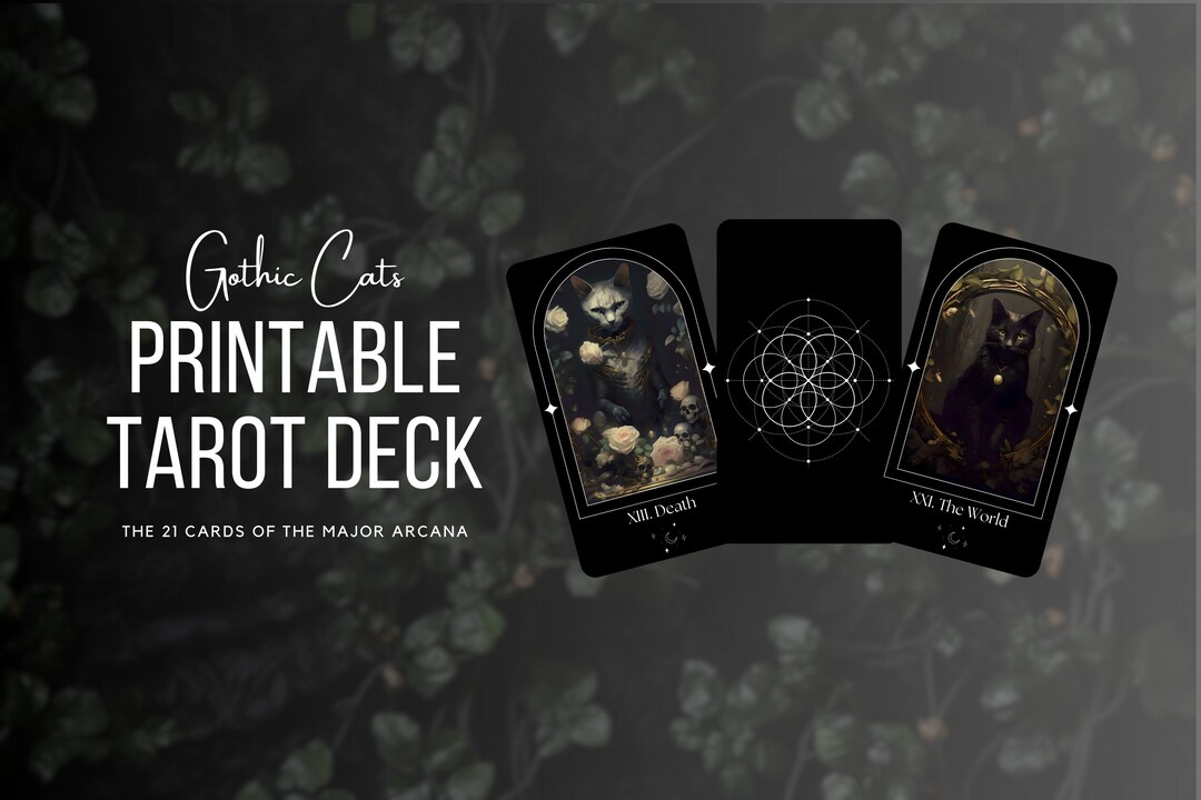 Gothic Cats Tarot Deck: Printable Major Arcana Set - Etsy