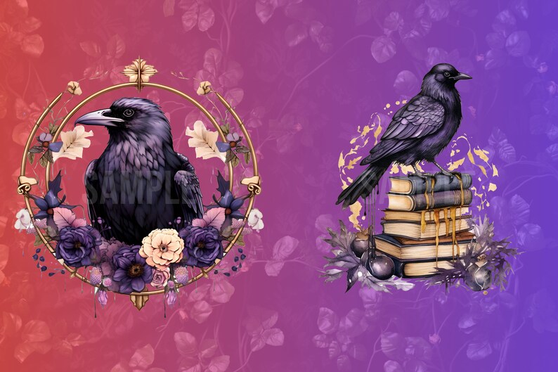 Crows, Ravens PNG Cliparts Bundle: Candles and Skulls - Etsy
