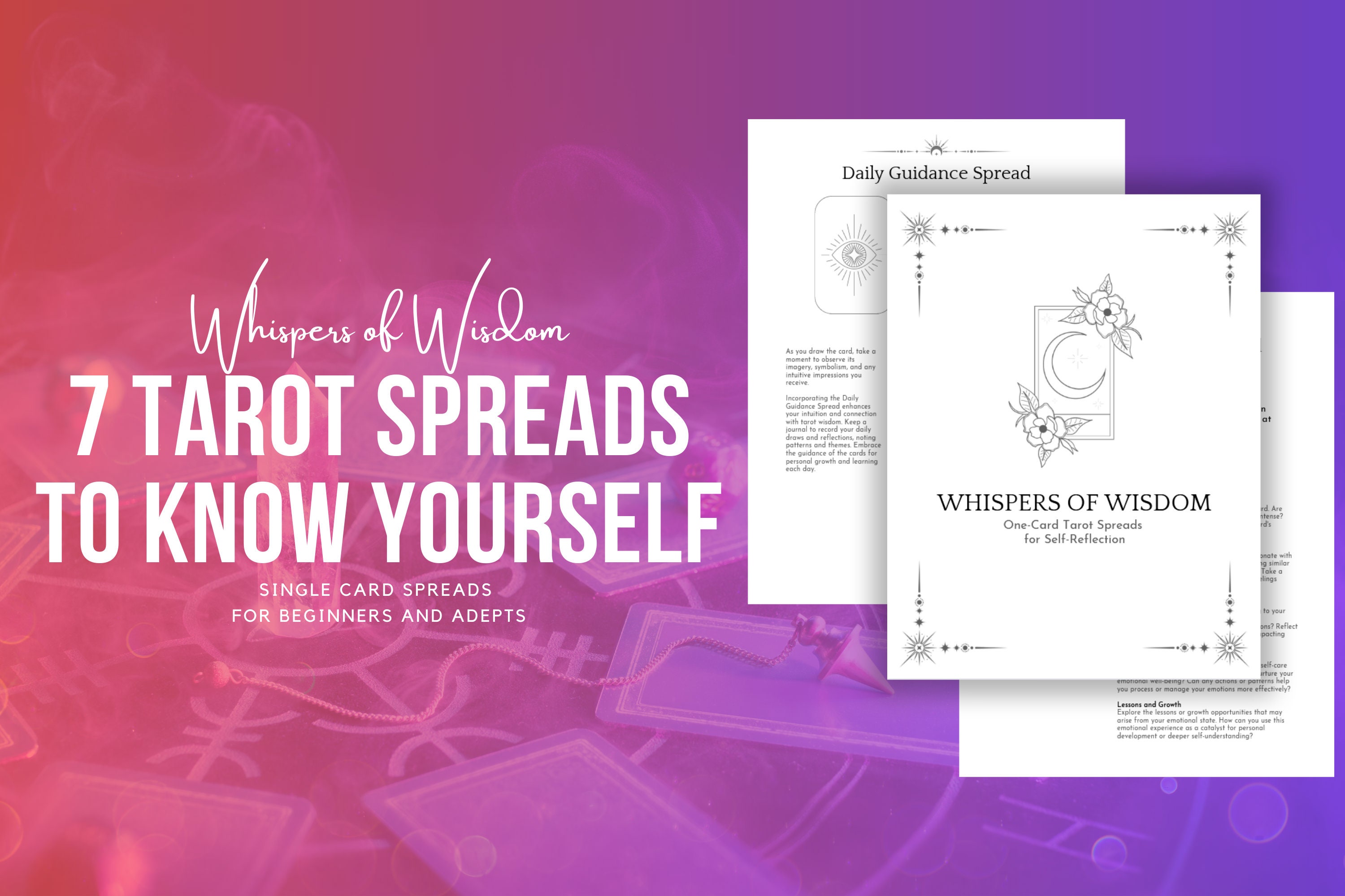 Printable Single-card Tarot Spreads for Intuitive Insights, Tarot ...