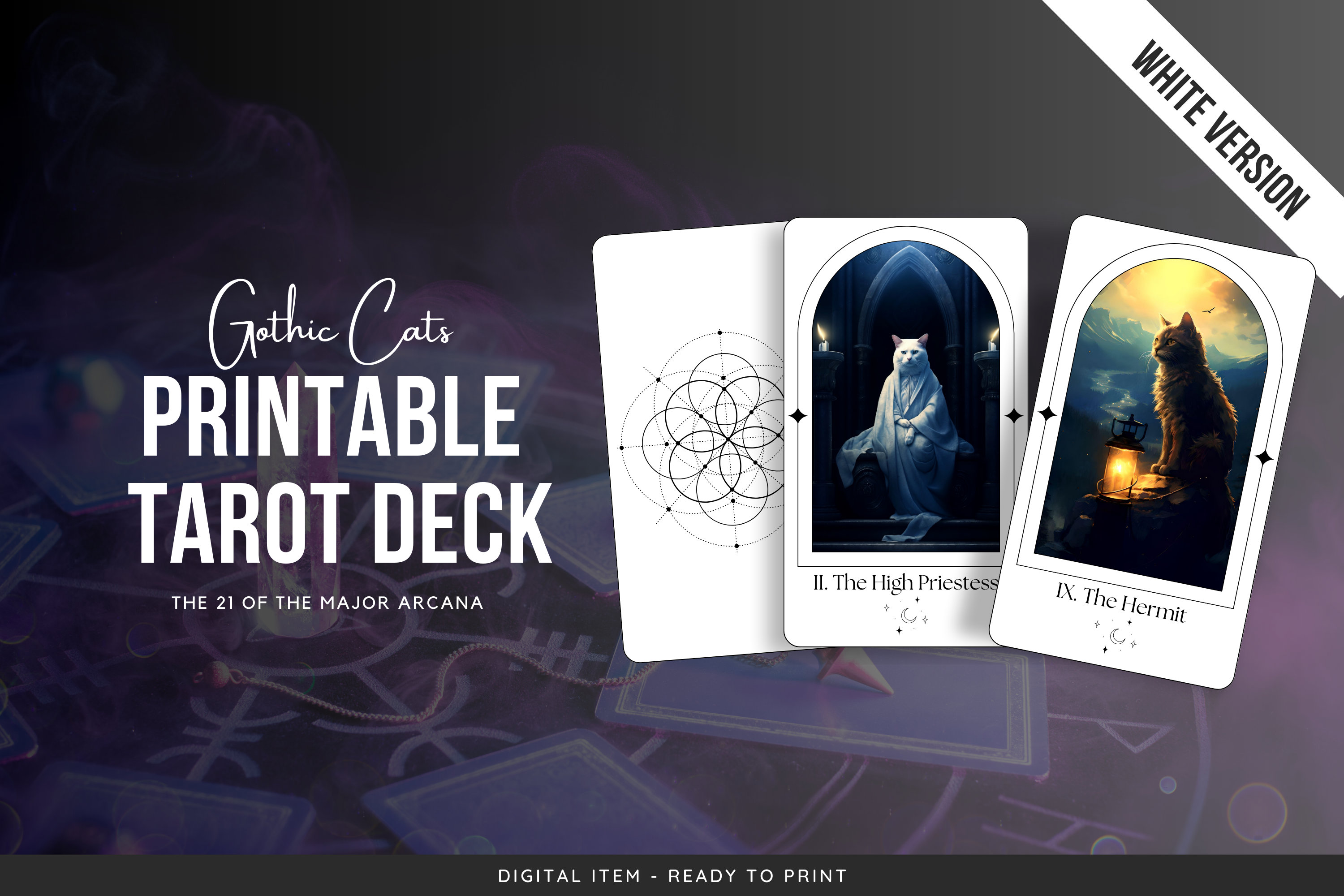 Gothic Cats Tarot Deck: Printable Major Arcana Set - Etsy