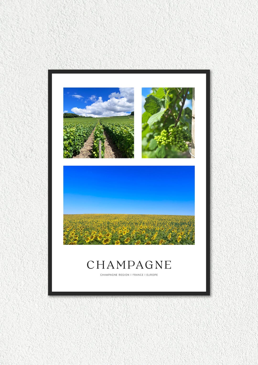 Champagne Region Photo Collage - Digital Download, Birthday Gift ...