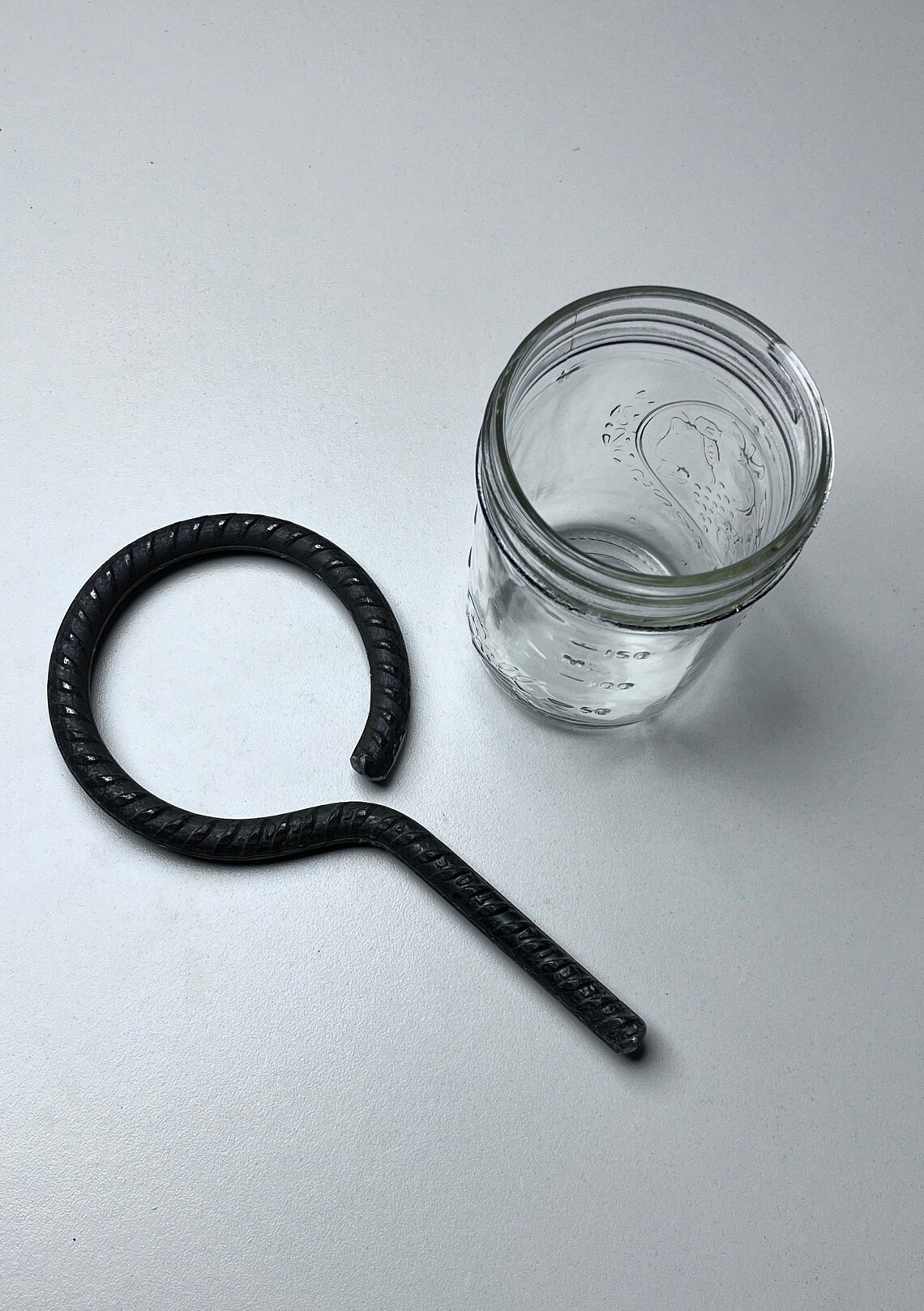 1 Bent Rebar Holder for 1/2 Pint Mason Jarincluded Flat 6.5 Inch Long ...