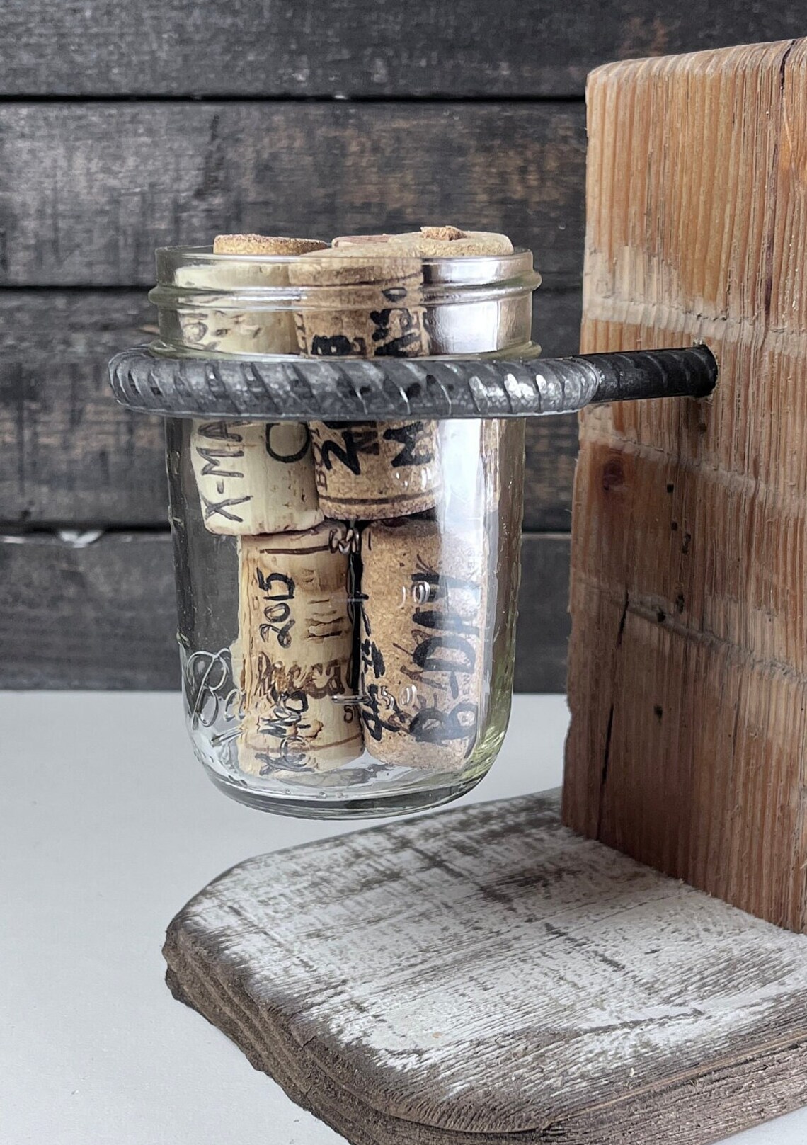 1 Bent Rebar Holder for 1/2 Pint Mason Jarincluded Flat 6.5 Inch Long ...