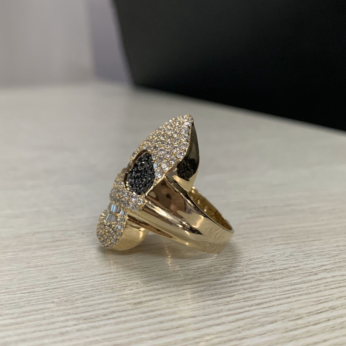 Iced Out Ring Skeleton Skull Face Ring CZ Diamond Hip Hop Ring - Etsy