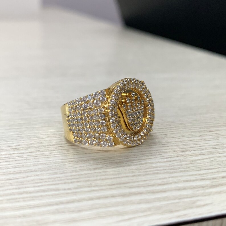 Mens Championship Ring Custom Iced Out Logo Symbol Ring Hip - Etsy