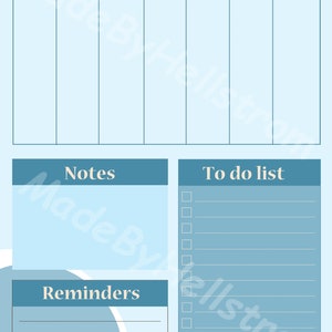 Printable Weekly Planner - Blue - Etsy