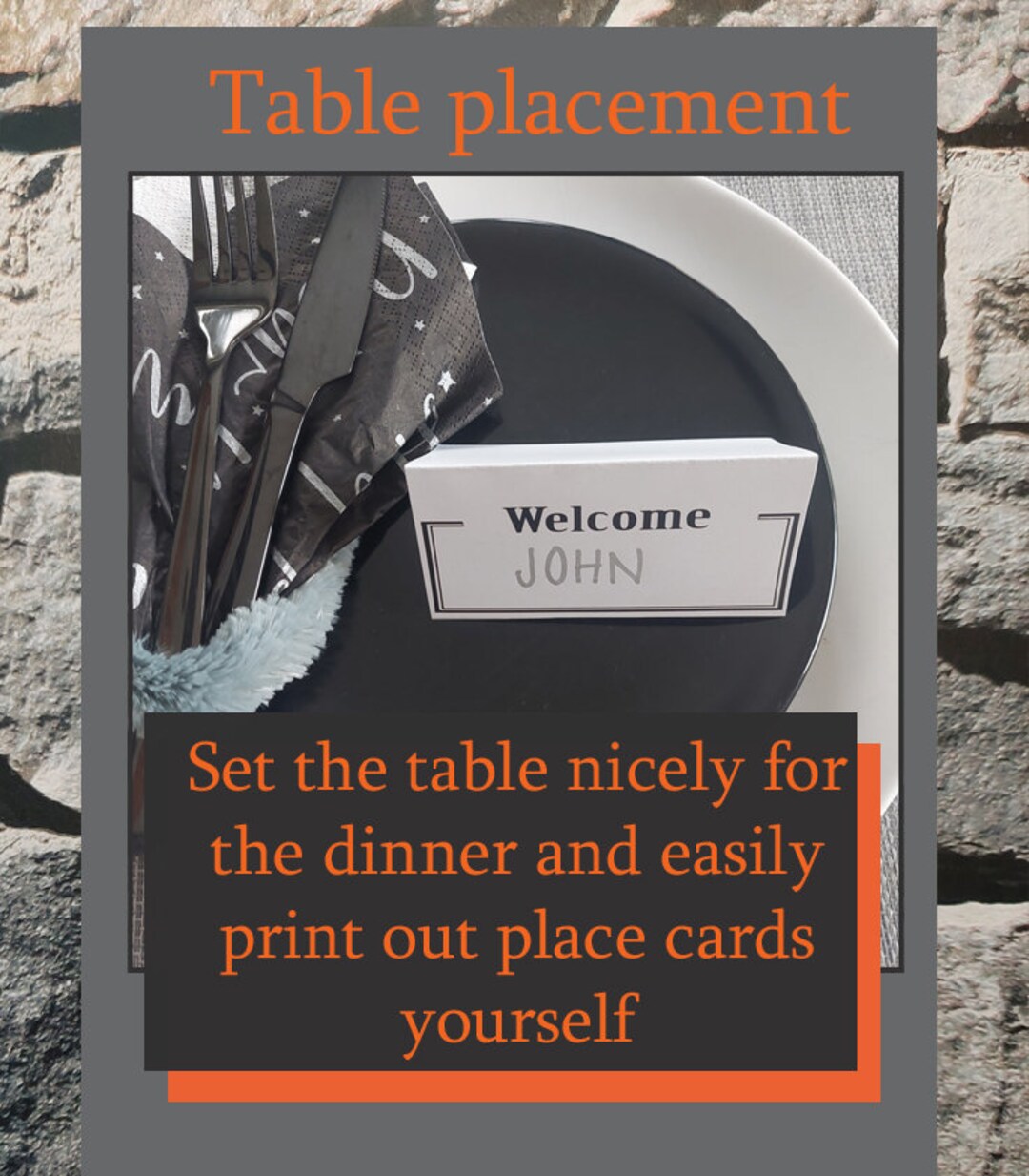 Table Placement Cards. Set the Table Nicely for the Party and Easily ...