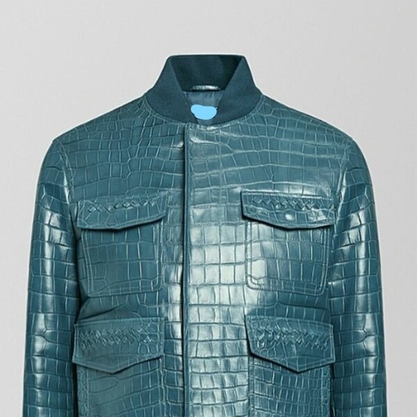 Crocodile Textured Leather Jacket - Etsy