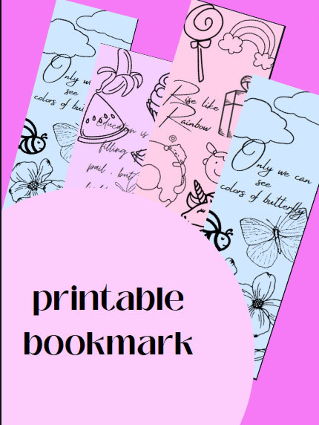Coloring Booking Color and Make Your Own Bookmark bookmarks - Etsy