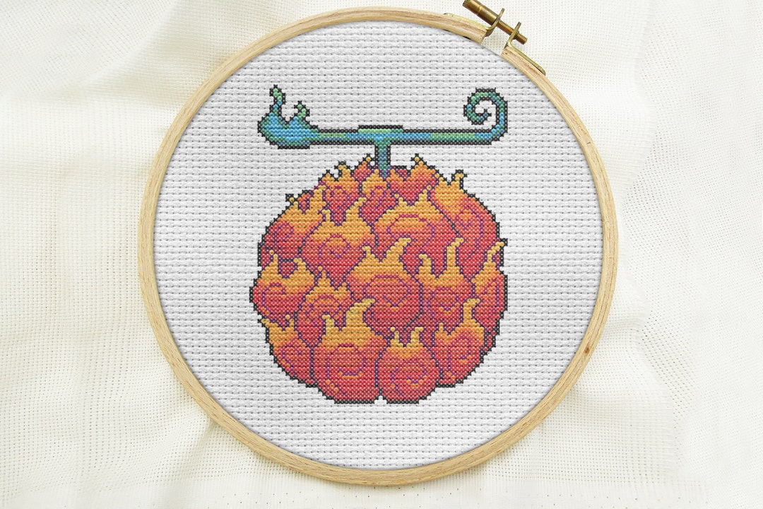 One Piece Mera Mera No Mi Devil Fruit Cross Stitch Pattern PDF - Etsy