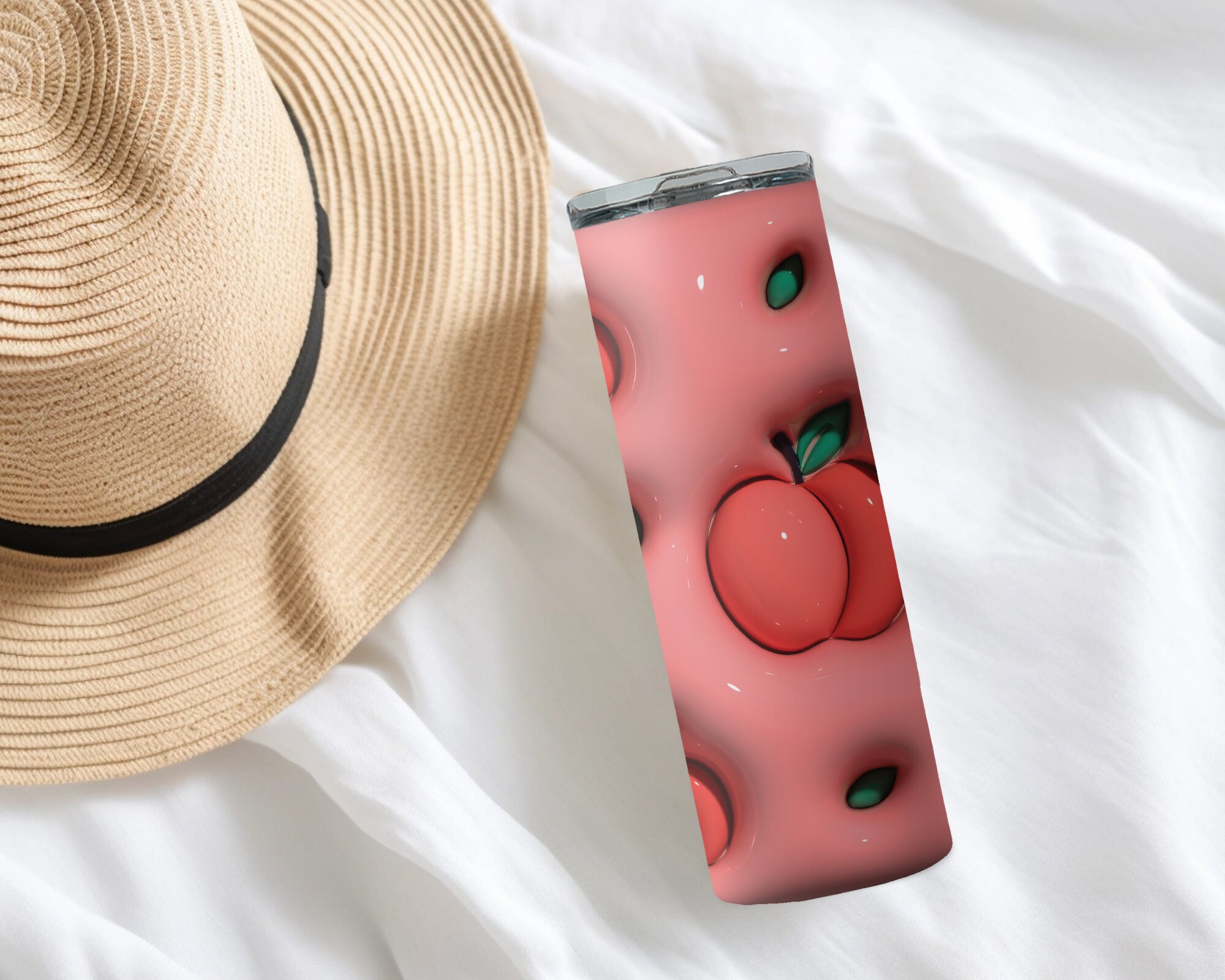 Inflated Puff 3D Peach Tumbler Design PNG, 20oz Straight & Tapered ...