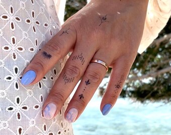 8-bit Middle Finger Temporary Fake Tattoo Sticker set of 2 - Etsy