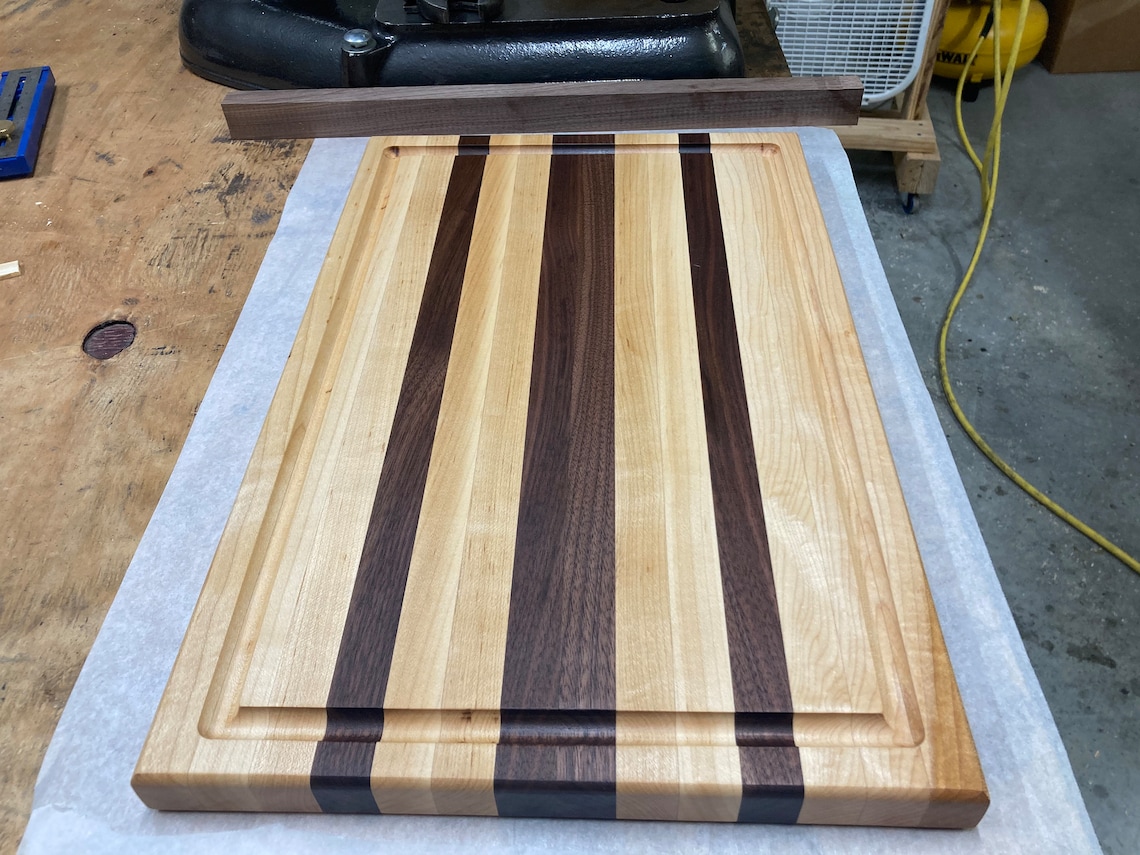 12x18 Cutting Board hard Maple and Walnut - Etsy