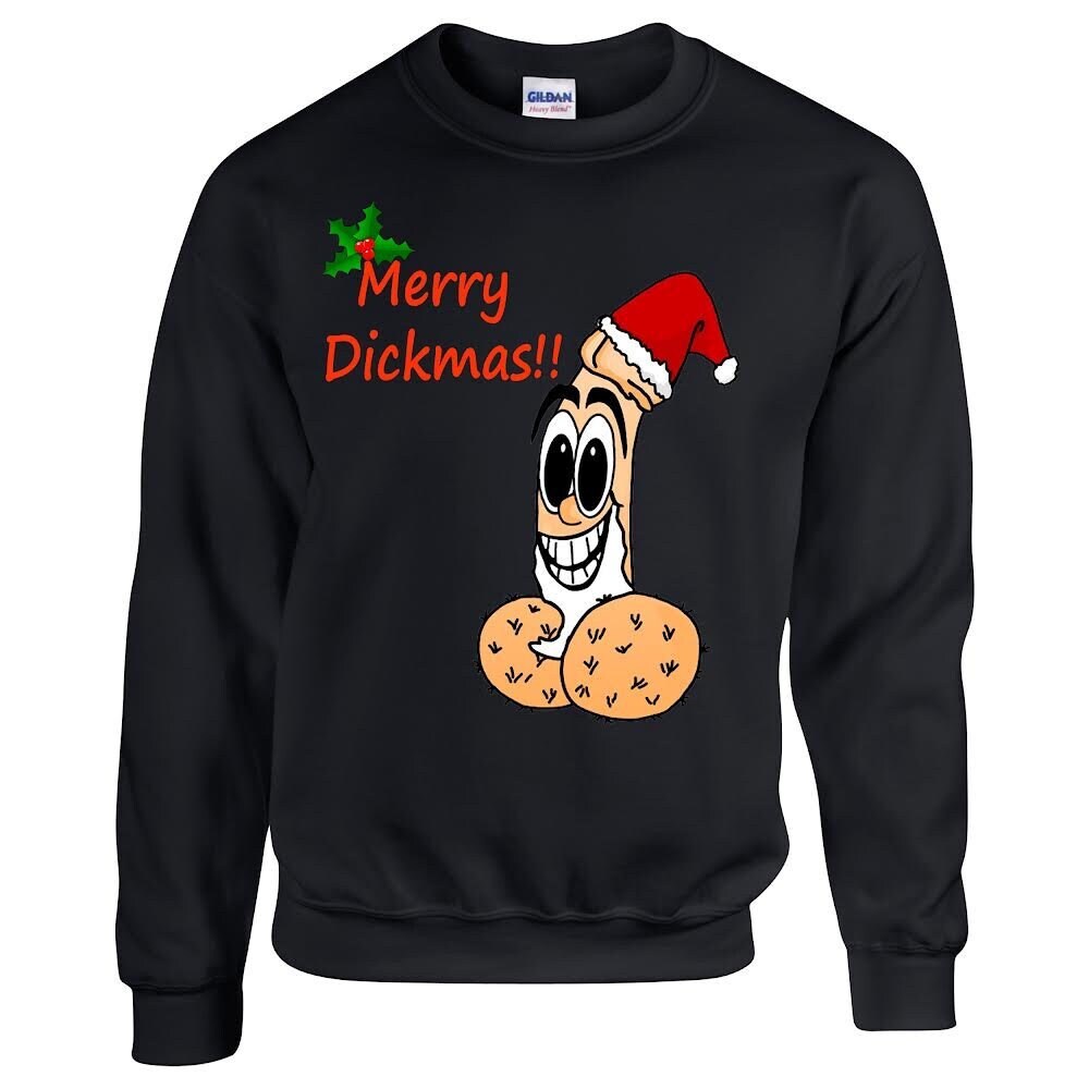 Merry Dickmas Funnoveltyrude Christmas Jumper Christmas Party Season Jumpers Ugly Christmas