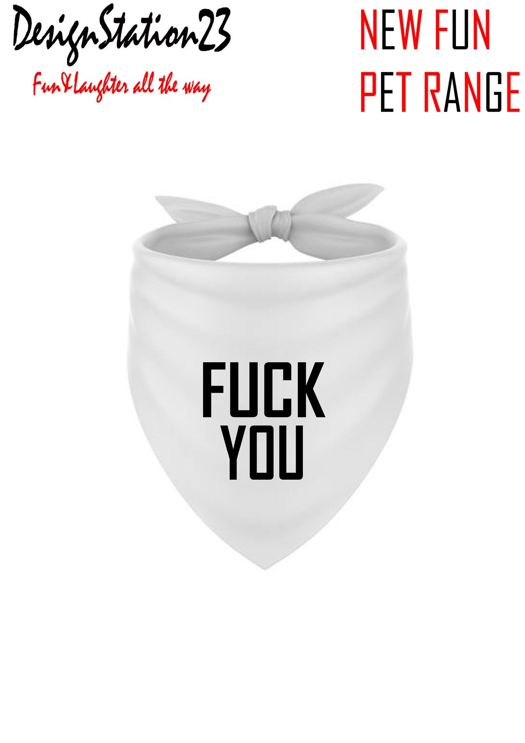 Fuck You Profanity. Swear Words Tie Neck Dog Bandana, One Size Fits ...