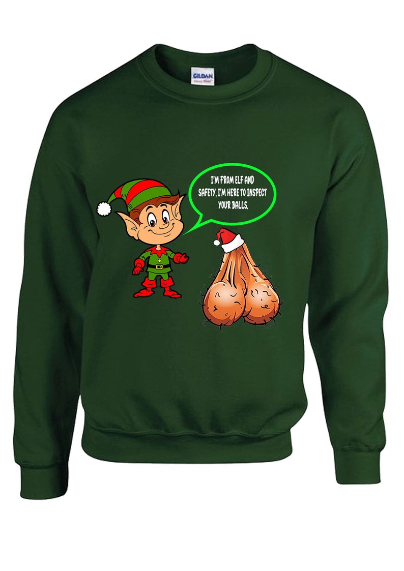 Elf and Safety Funny Christmas Jumper. Christmas Party Jumper Festive Clothing.. Christmas ...