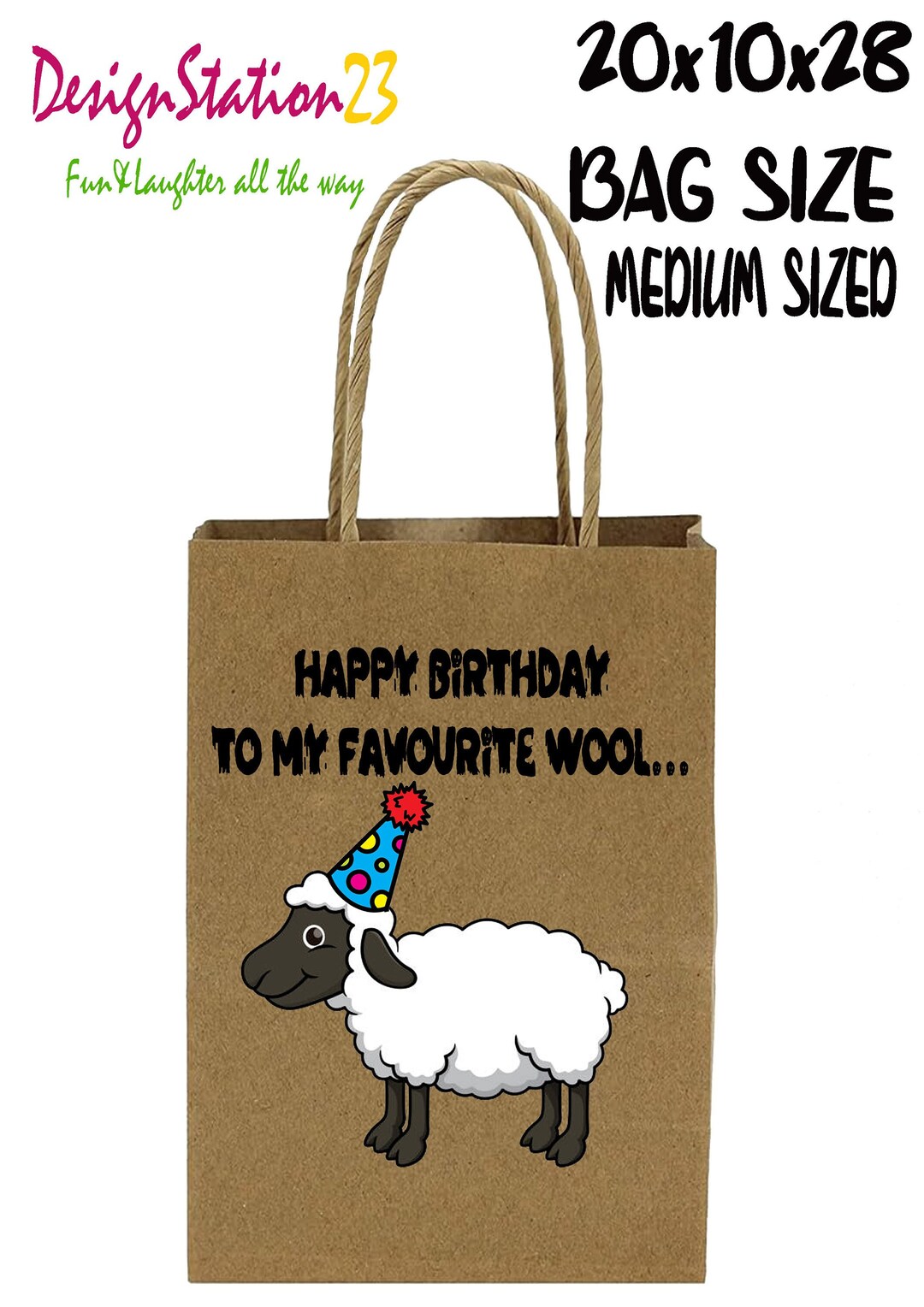 Happy Birthday to My Favourite Wool Funny Occasion Gift Bag Fun/novelty ...