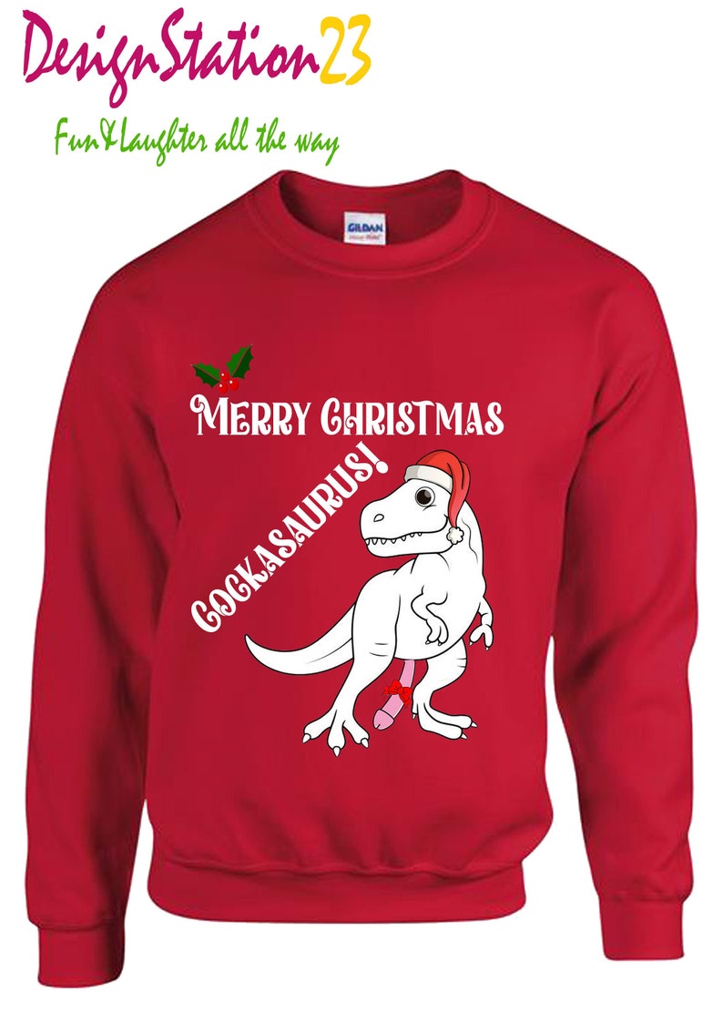 Merry Christmas Cockasaurus Ugly Christmas Jumper. Christmas Party ...