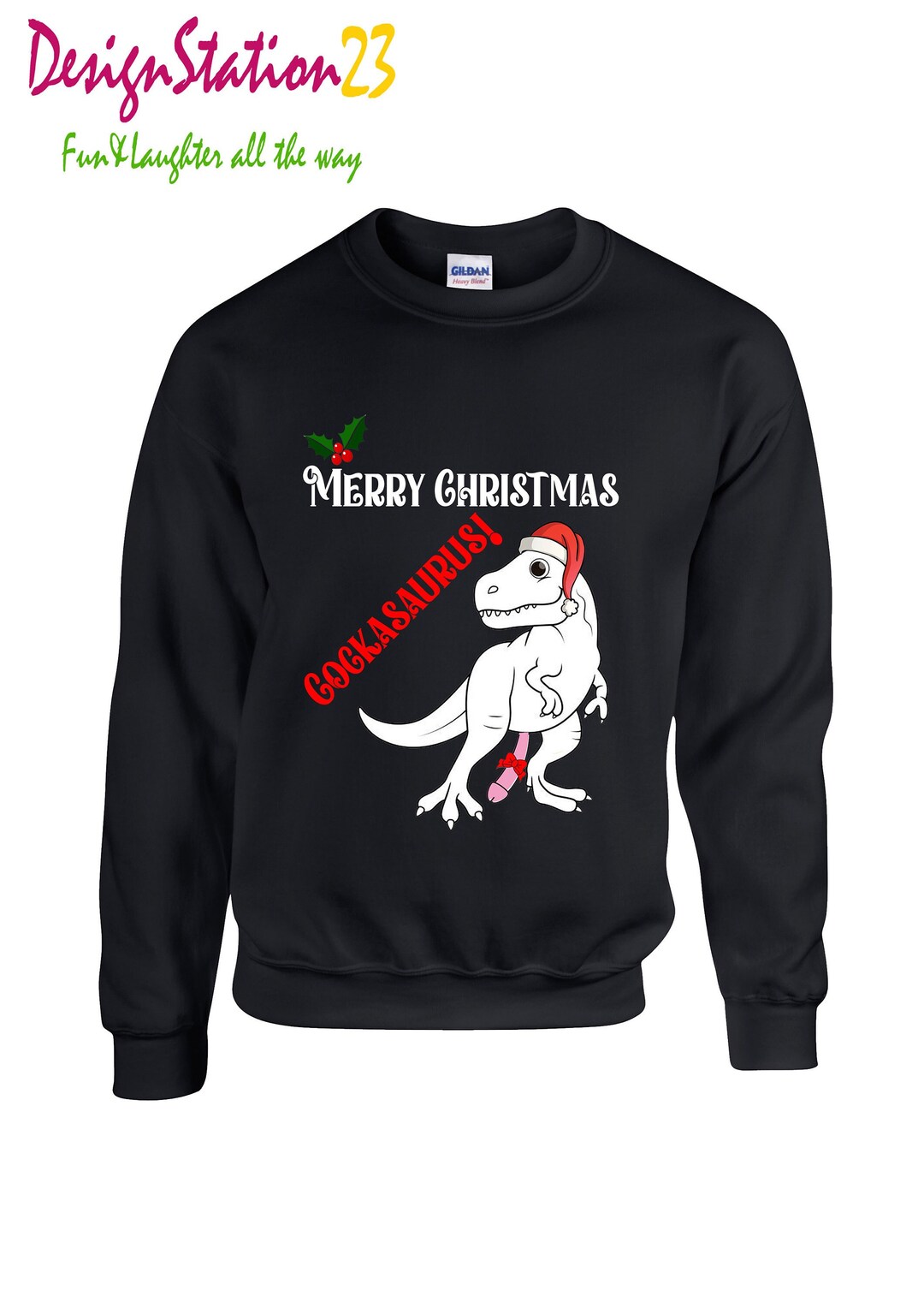 Merry Christmas Cockasaurus Ugly Christmas Jumper. Christmas Party ...