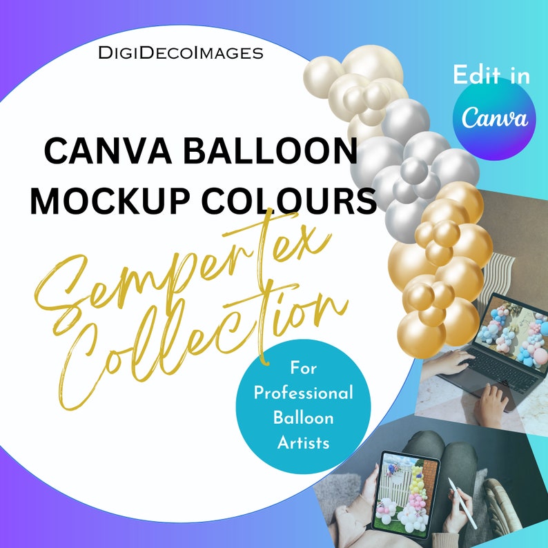 Full Sempertex Collection - Canva Balloon Mockup Colours - Etsy