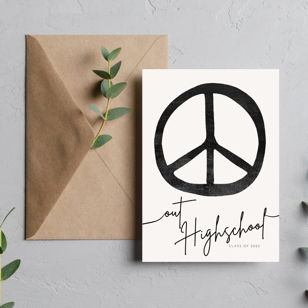 Peace Out High School Graduation Invitation - Etsy