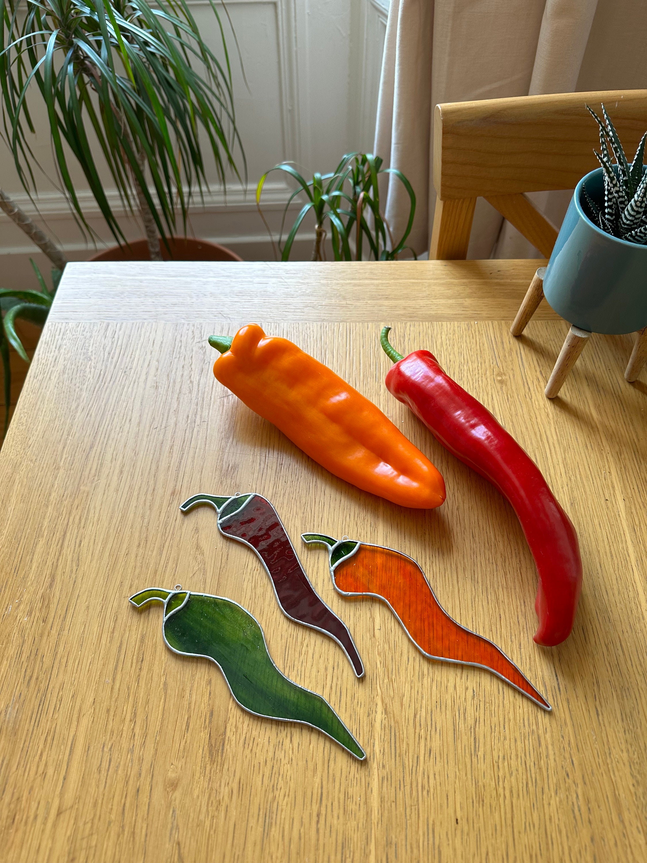 Spicy Long Pepper Suncatchers, Lead Free & Handcrafted Stained Glass ...