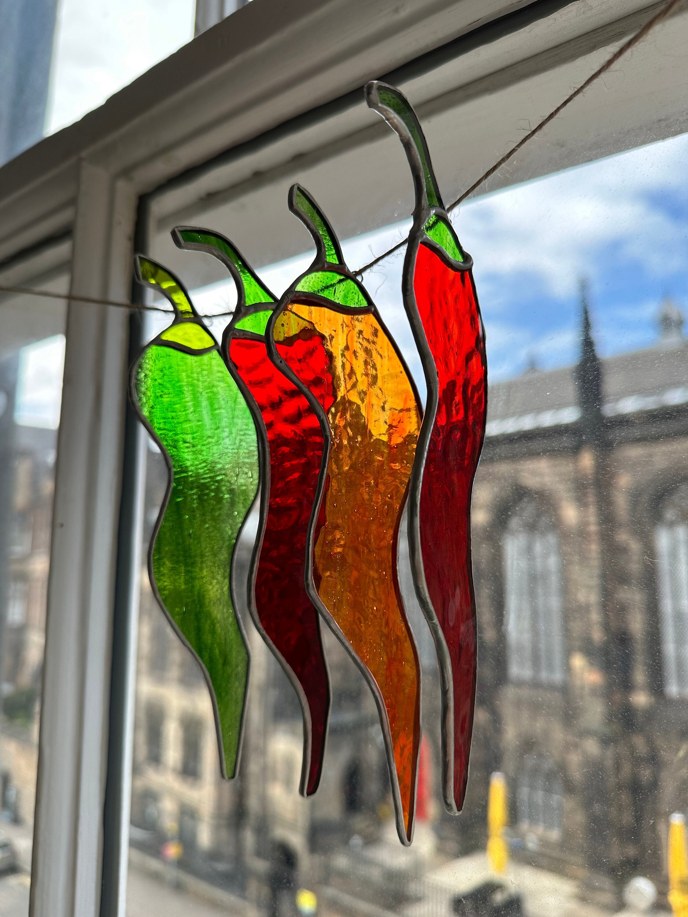 Spicy Long Pepper Suncatchers, Lead Free & Handcrafted Stained Glass ...