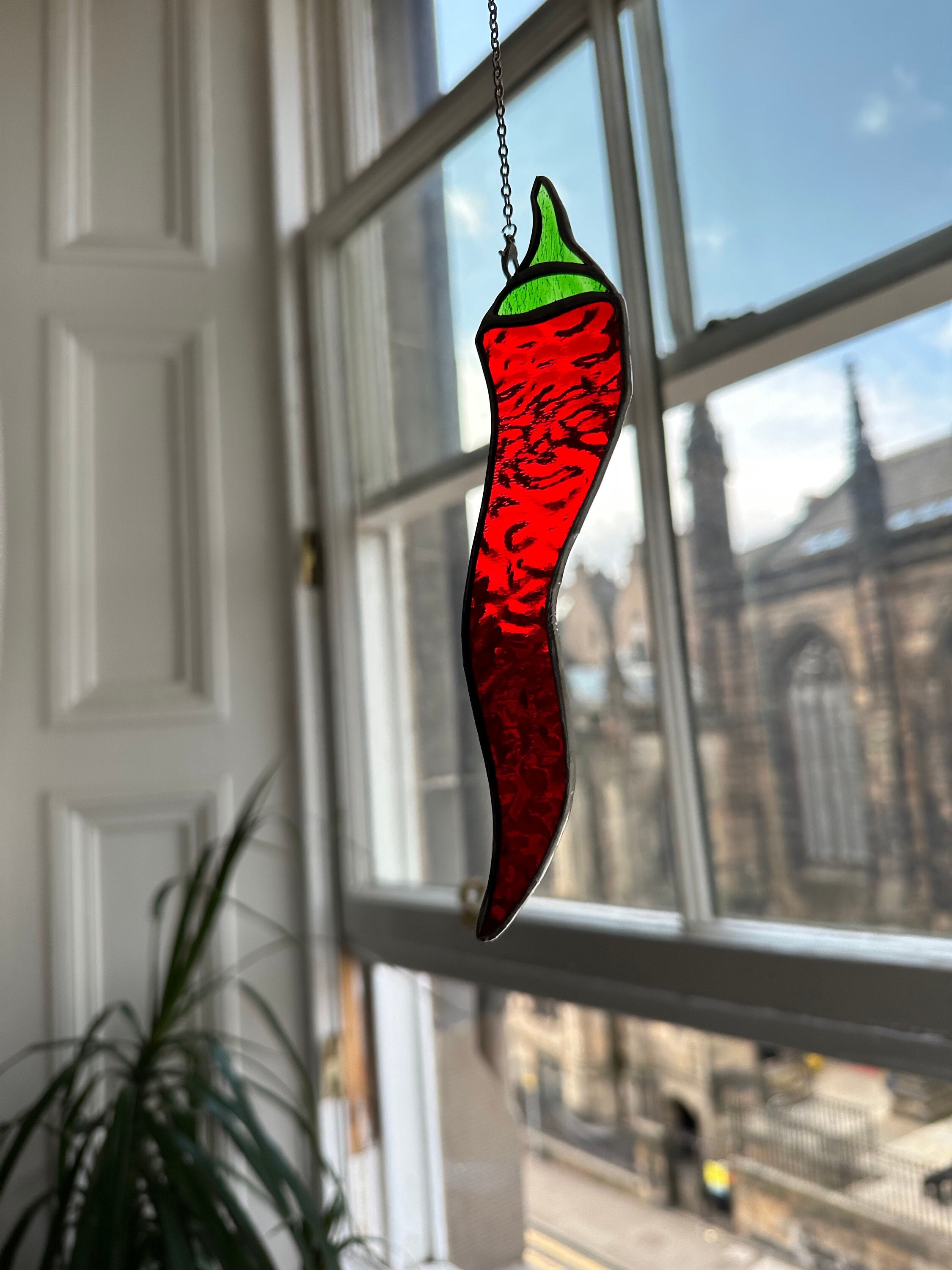 Spicy Long Pepper Suncatchers, Lead Free & Handcrafted Stained Glass ...
