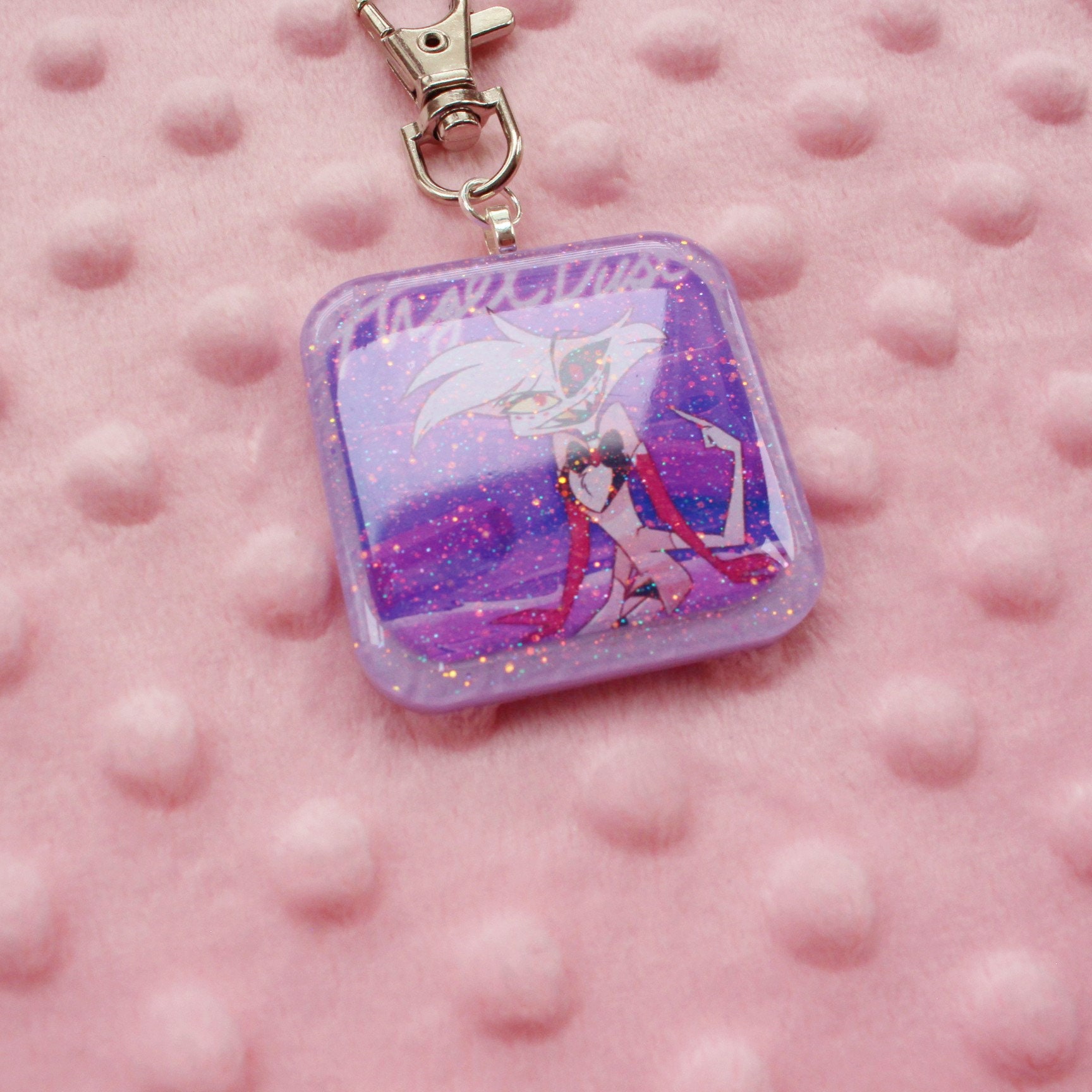 B GRADE Hazbin Hotel Angel Dust Resin Keychain, Hazbin Hotel Angel Dust ...