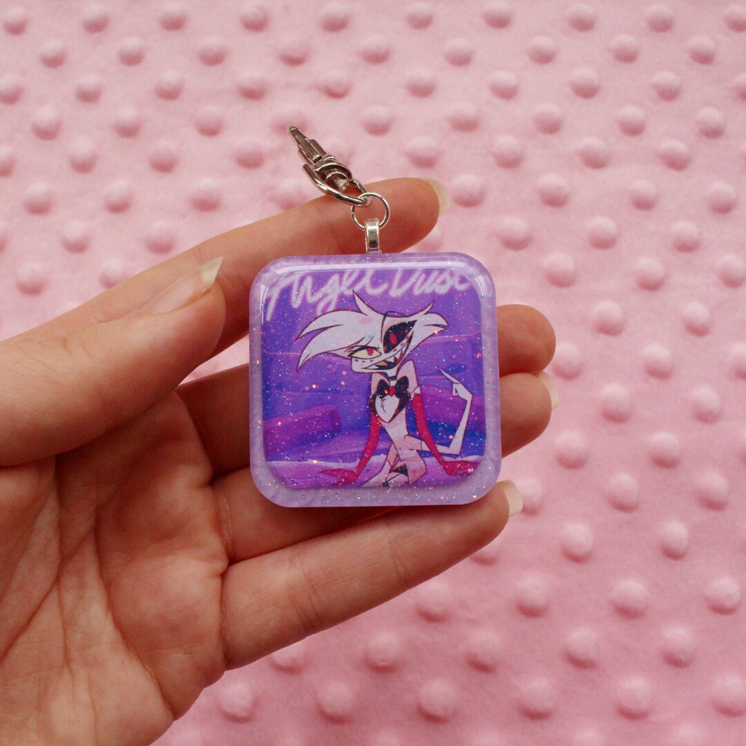 B GRADE Hazbin Hotel Angel Dust Resin Keychain, Hazbin Hotel Angel Dust ...