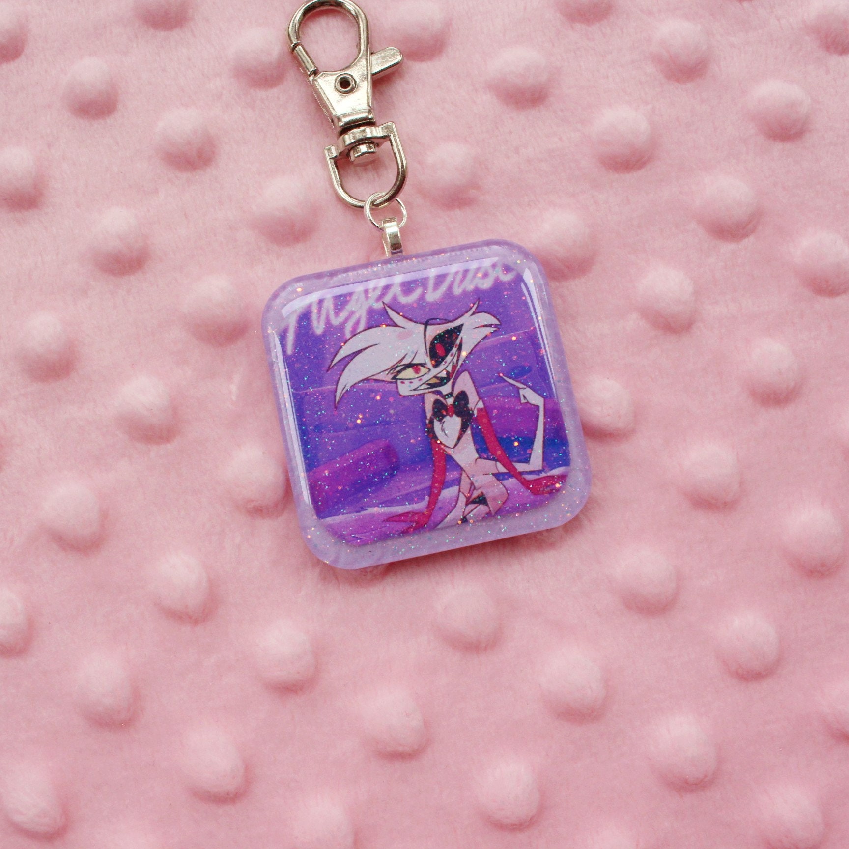 B GRADE Hazbin Hotel Angel Dust Resin Keychain, Hazbin Hotel Angel Dust ...