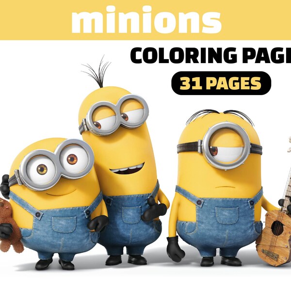 Minion Coloring Printable - Etsy