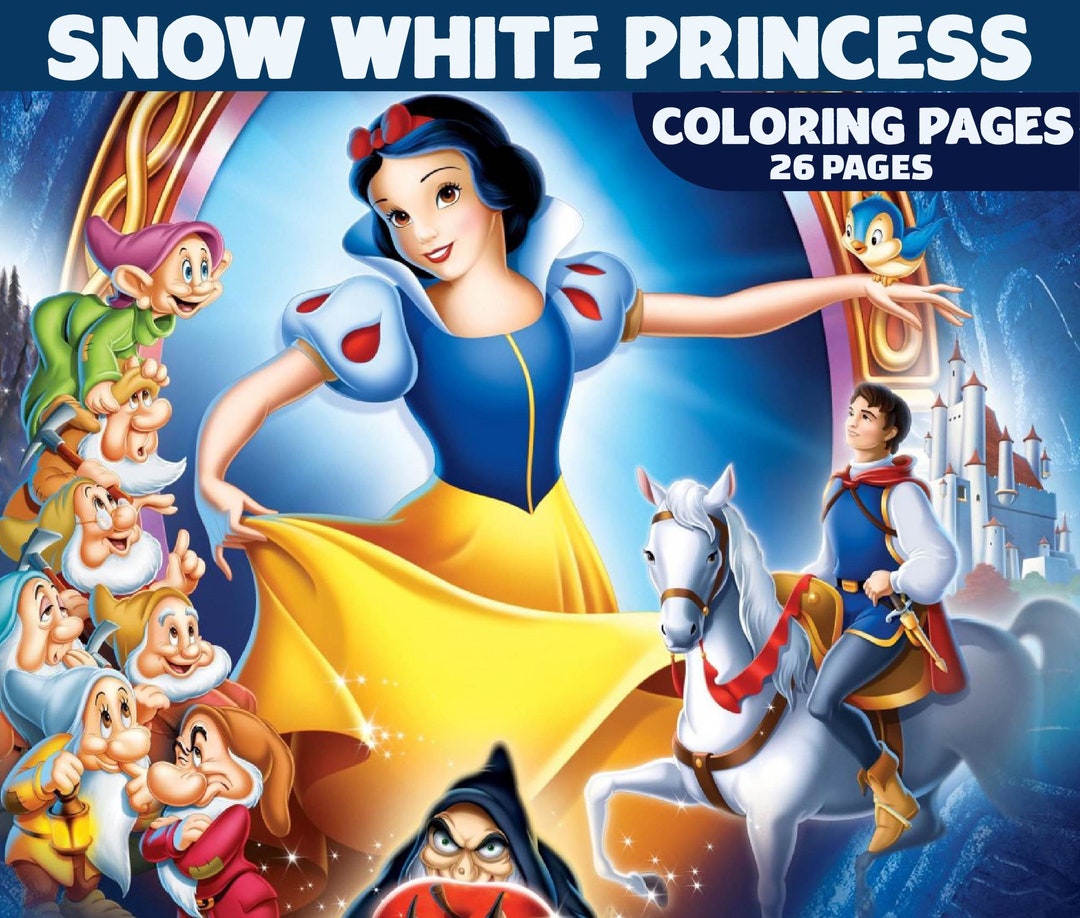 Beautiful Snow White Princess Coloring Pages Adults Kids - Etsy