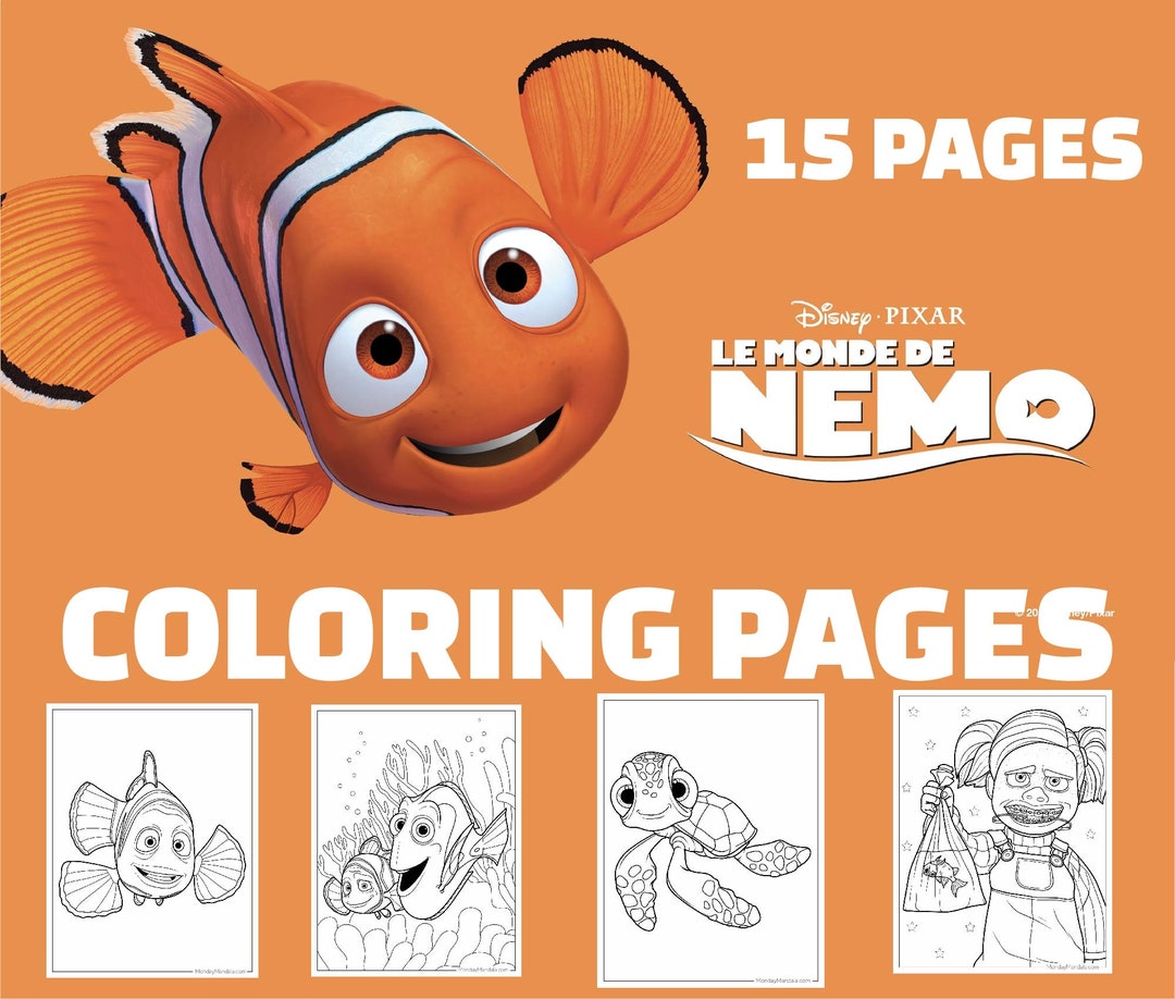 Nimo Fish Theme Coloring Pages for Your Lovely Kids 15 Pages - Etsy