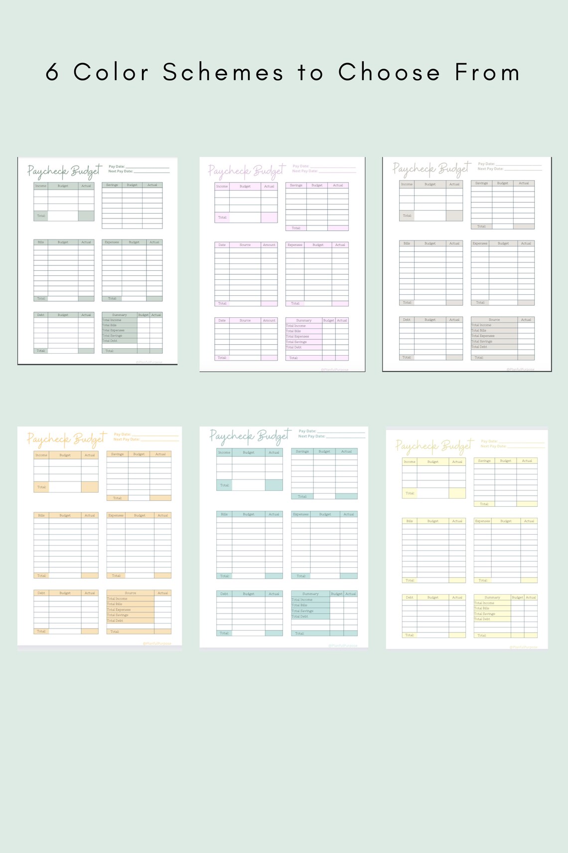 Simple Paycheck Budget Template Printable, Paycheck Budget Printable ...